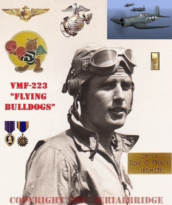 WW2 USMC Purple Heart. 1LT Roy C. Pratt, VMF-223, FG-1D Corsair Pilot ...