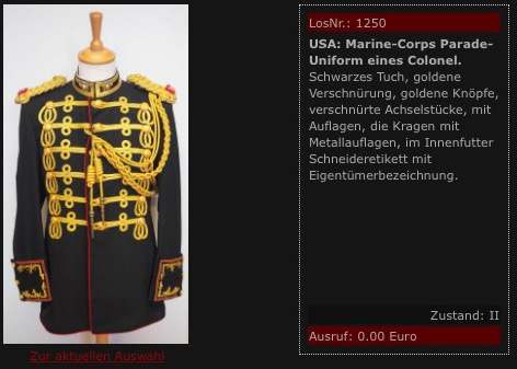 US Marine Corps Band Leader uniform jacket - UNIFORMS - U.S. Militaria ...