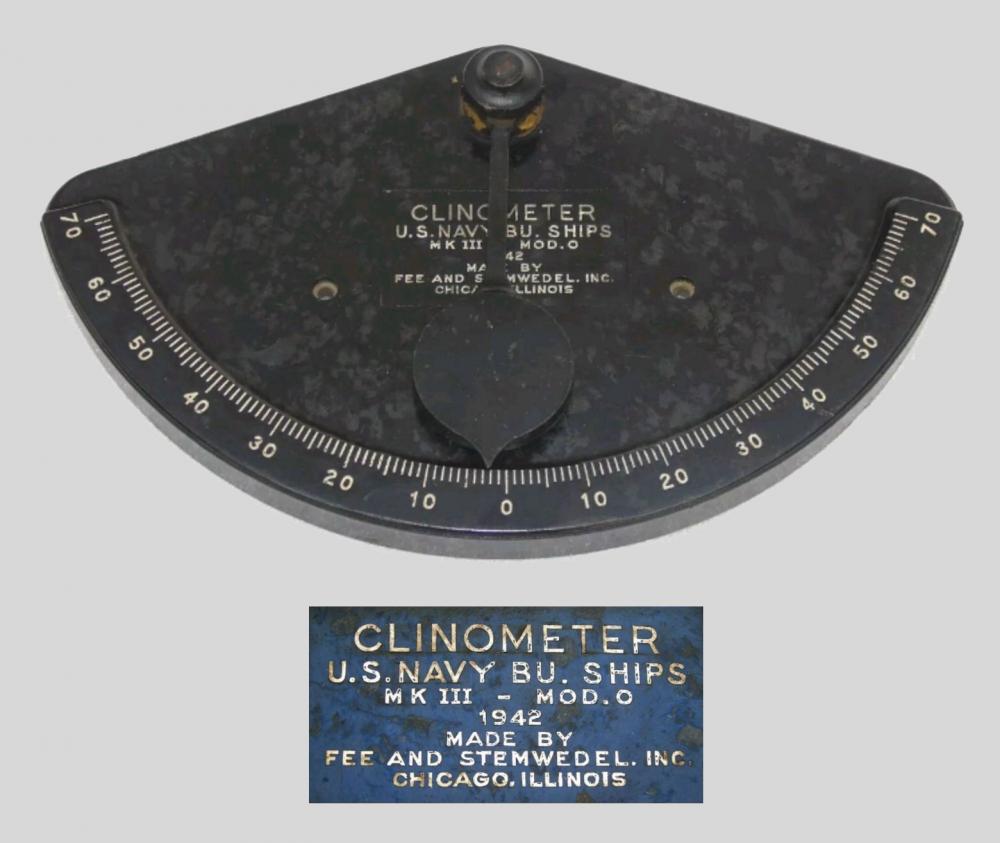 WW2 US Navy Ships clinometer...... - NAVAL SEA SERVICE GEAR - SHIPBOARD ...