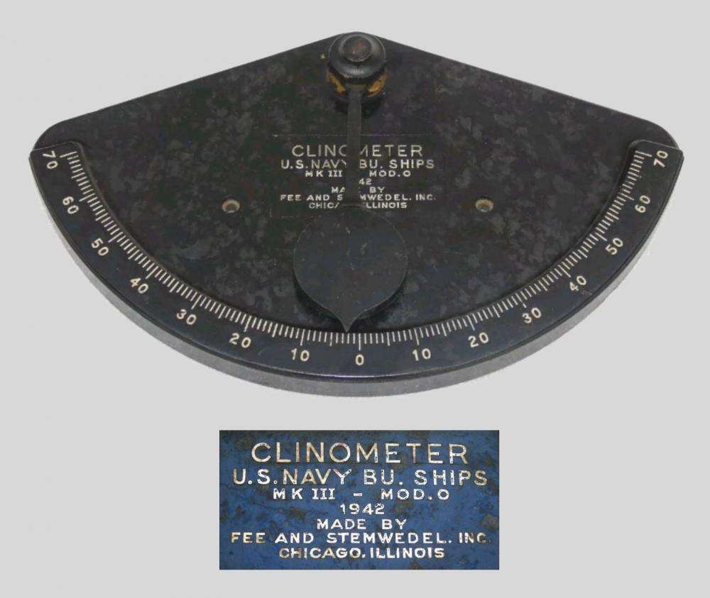 WW2 US Navy Ships clinometer...... - NAVAL SEA SERVICE GEAR - SHIPBOARD ...