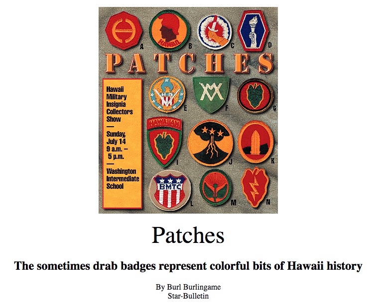 WW2 Hawaii Rifles patch SSI - ARMY AND USAAF - U.S. Militaria Forum