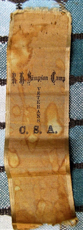 Help ID U.C.V. Ribbon R.L.Simpson Camp VETERANS C.S.A. - (1861-1865 ...
