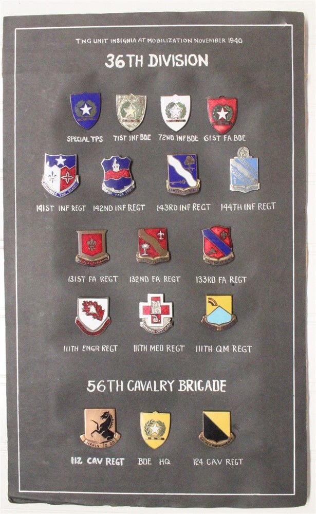 36th Division Unit Insignia DI's - DISTINCTIVE UNIT INSIGNIA / UNIT ...