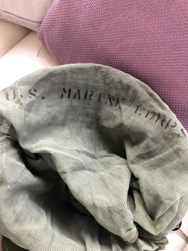 Named USMC Green mosquito camo net - - M-1; M-1C & M-2 HELMETS - U.S ...