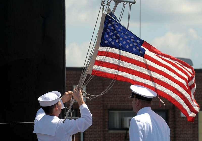 US Navy national ensign (flag) and commission pennant question - NAVAL ...