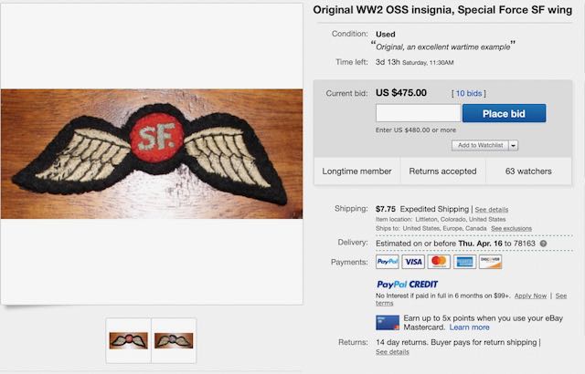 OSS Jedburgh SF Wing - AIRBORNE, GLIDER TROOPS, PARATROOP JUMP WINGS ...