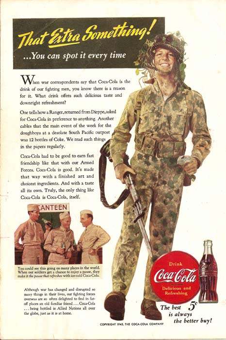 Coca Cola WWII Military Ads - EPHEMERA, PHOTOGRAPHS & MILITARY ARTWORK ...
