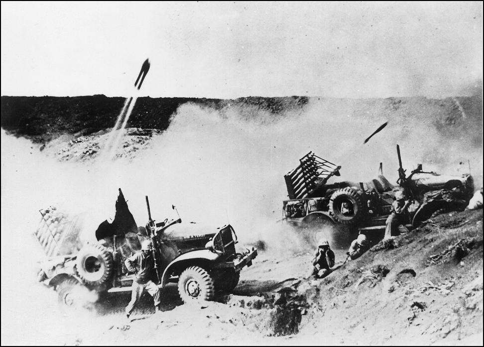 WW2 Jeep mounted rocket launcher in action - EPHEMERA, PHOTOGRAPHS ...