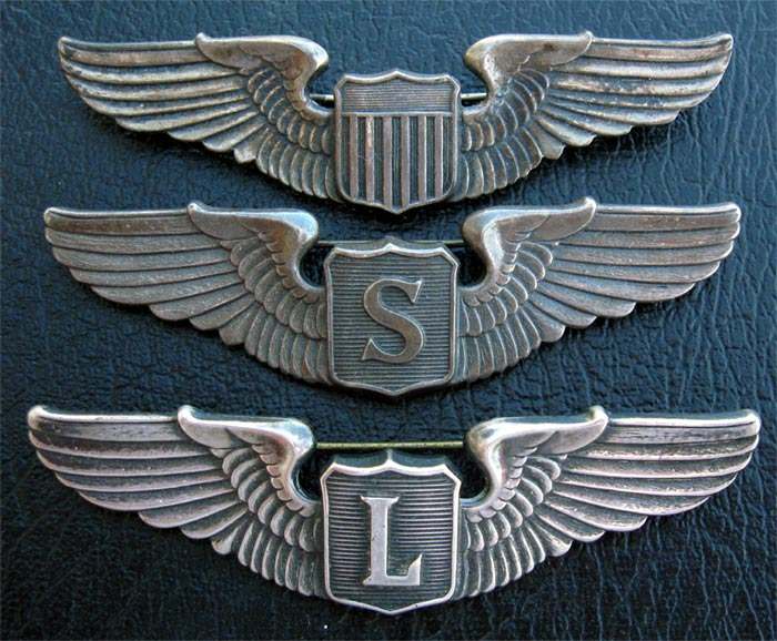A trio of Tri-wing pattern beauties - Pilot, L, S - WING BADGES - U.S ...