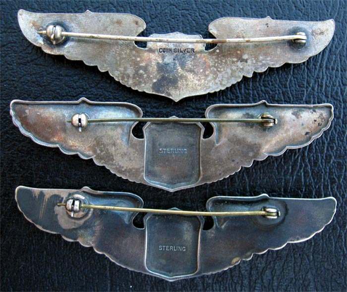 A trio of Tri-wing pattern beauties - Pilot, L, S - WING BADGES - U.S ...