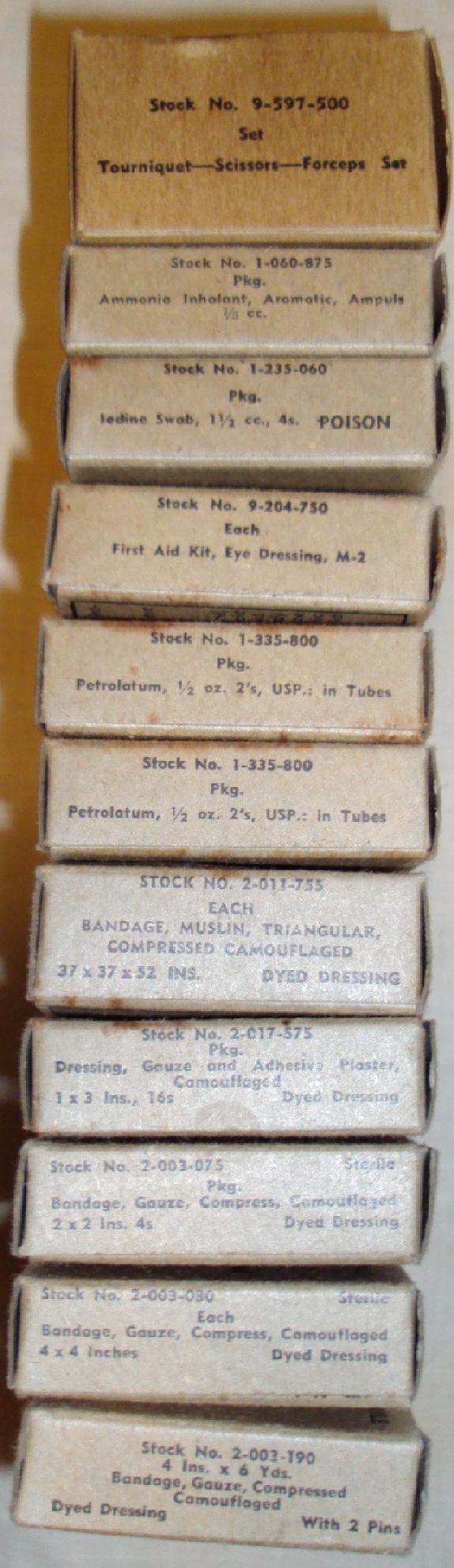 First Aid Kit 9-221-200 unissued with all original contents. - FIELD ...