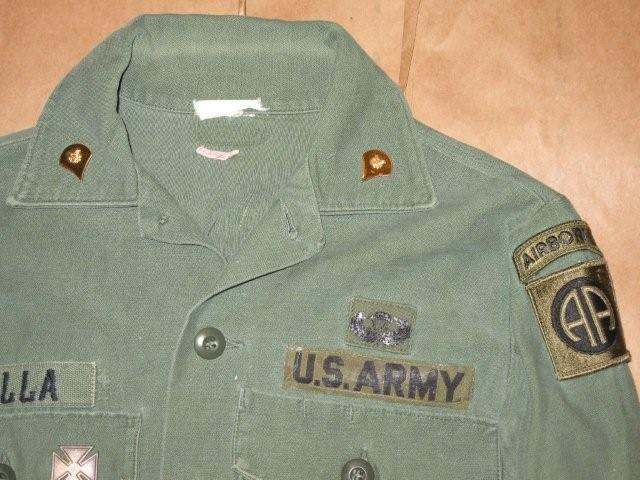 82nd Airborne Fatigue Shirt w/ Jungle Expert & 18th AB Recondo Patch (Vietnam?) - UNIFORMS - U.S ...