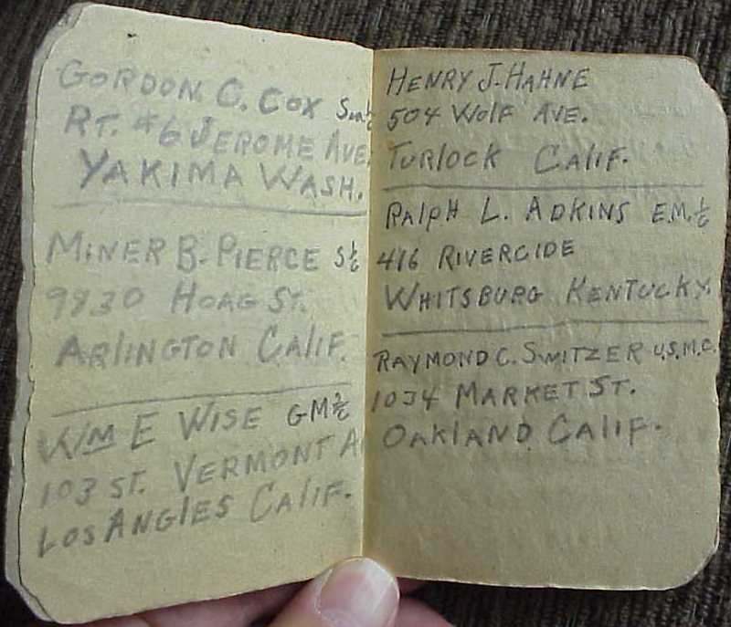 WWII Hand Made POW DIARY JAPAN - Submarine Vet USS GRENADIER SS-210 ...