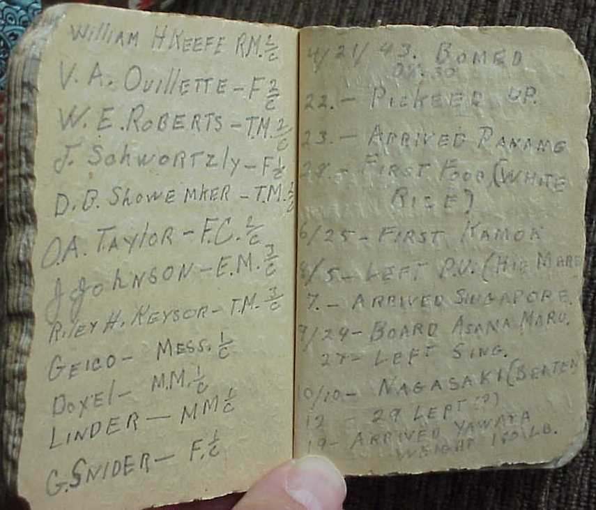 WWII Hand Made POW DIARY JAPAN - Submarine Vet USS GRENADIER SS-210 ...