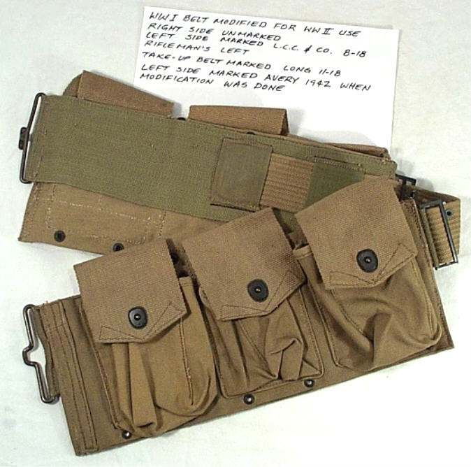 A pair of BAR belts....WW1 / WW2. - FIELD & PERSONAL GEAR SECTION - U.S ...