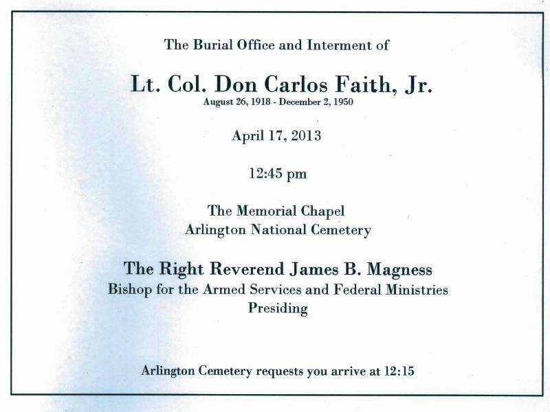 Burial service for LTC Don Carlos Faith, MoH. Chosin Reservoir - Page 2 ...