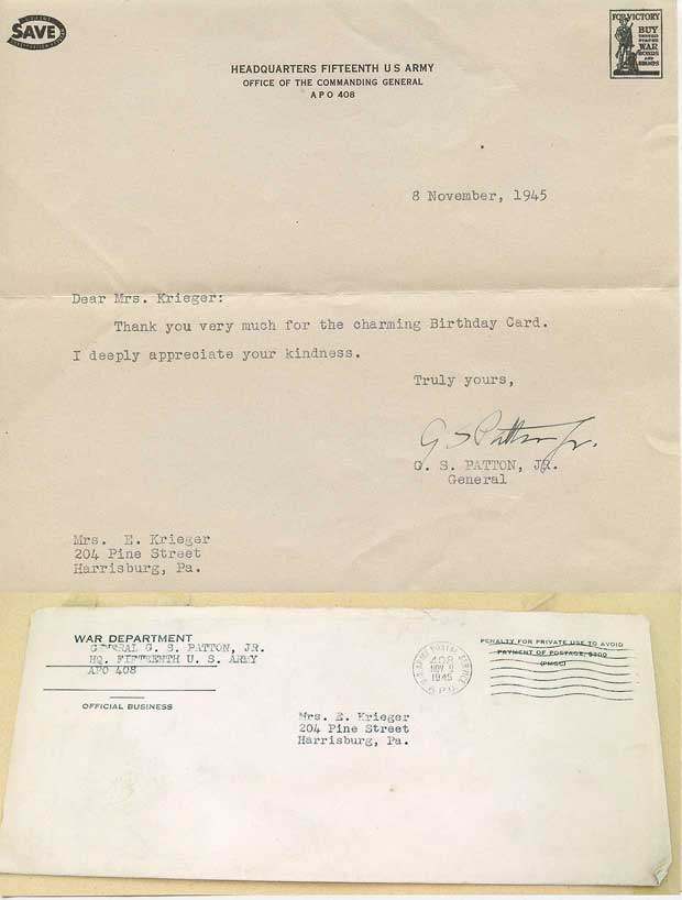 8 letters signed by Patton in WWII scrapbook - EPHEMERA, PHOTOGRAPHS ...