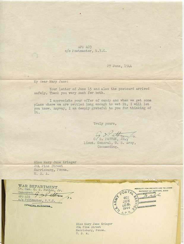 8 letters signed by Patton in WWII scrapbook - EPHEMERA, PHOTOGRAPHS ...