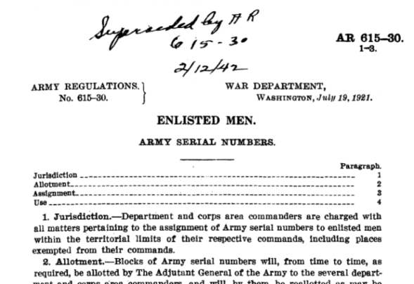 Officer Serial Numbers, AR 615-30 - MISC MILITARIA - U.S. Militaria Forum