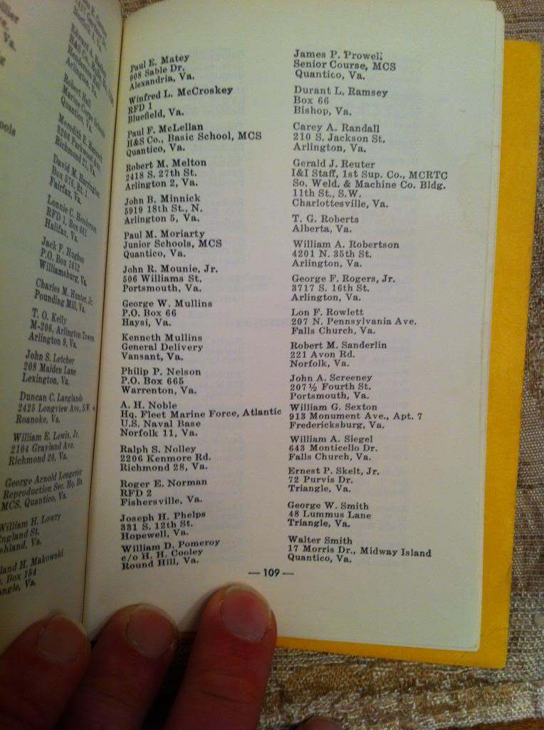 1956 Third Marine Division Association Roster - EPHEMERA, PHOTOGRAPHS ...