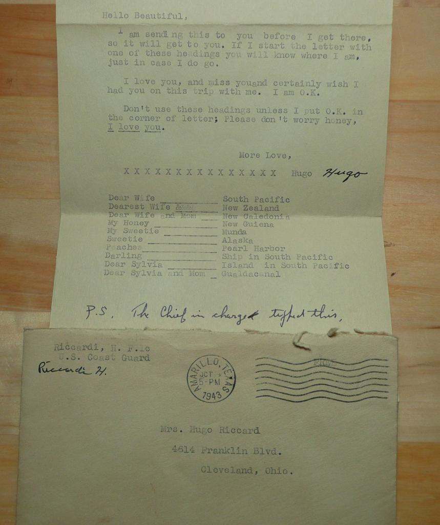 Amazing USS Serpens (AK-97) US Coast Guard KIA letter grouping ...