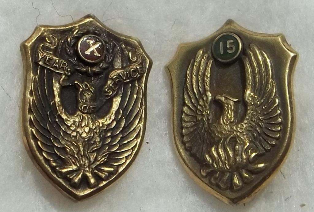 Years of Service Lapel Pins by Robbins - LAPEL BUTTONS (DISCHARGE ...
