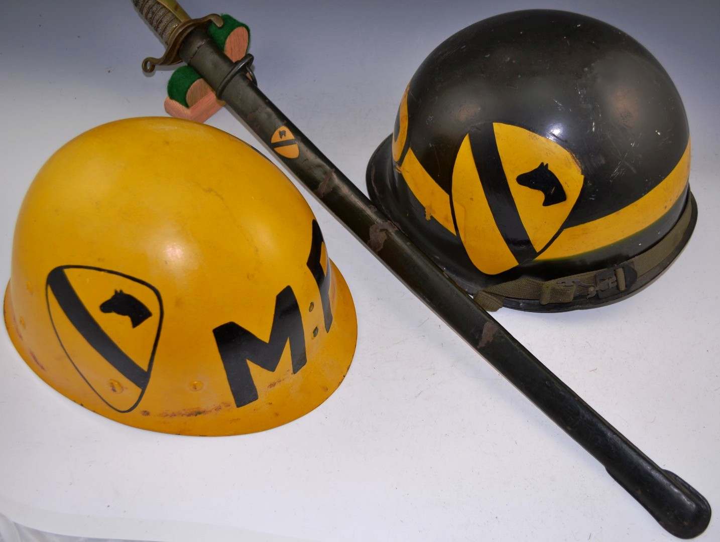 1st Cavalry MP Helmet & Japanese Sword - M-1; M-1C & M-2 HELMETS - U.S ...