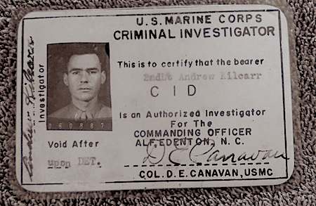 5TH NAV. DISTRICT SPEC. INVESTIGATOR/S.P. & MARINE C.I.D. CARD - BADGES ...