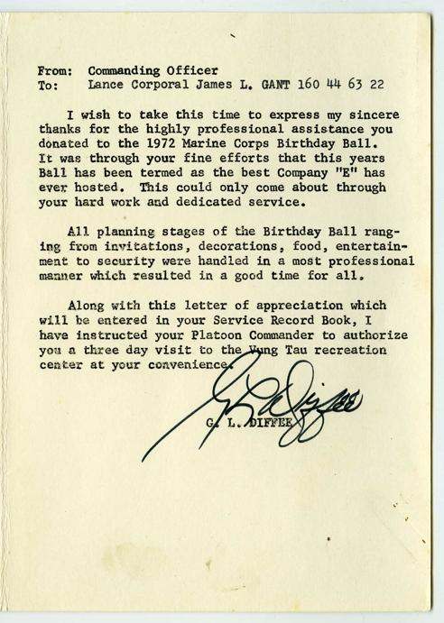 Invitation and Program for US Marine Corps Birthday Ball US Embassy ...