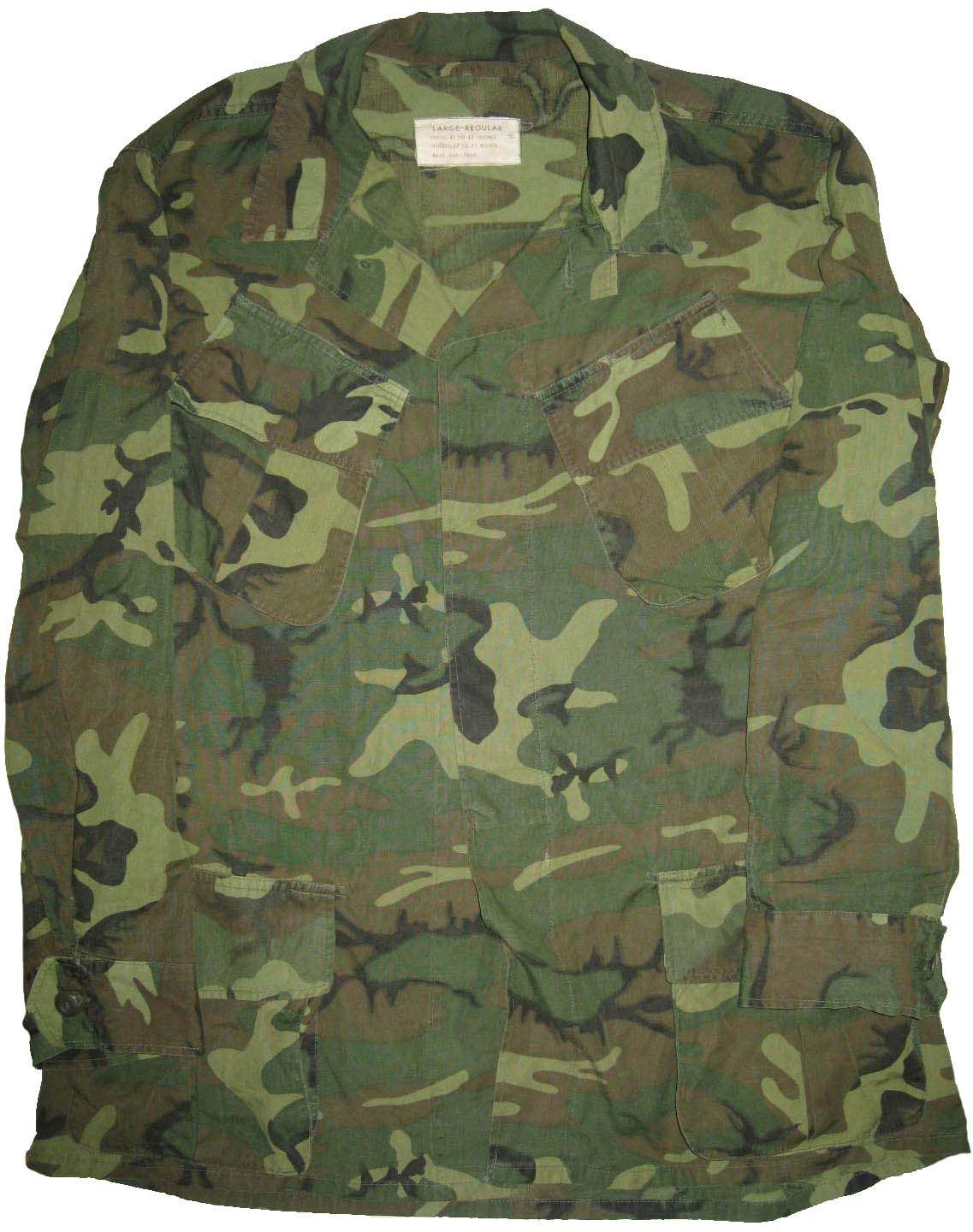 Large regular mint poplin ERDL shirt - CAMOUFLAGE UNIFORMS - U.S ...