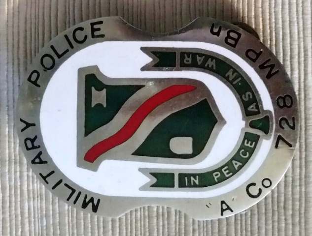 A Co 728th Military Police battalion Pocket badge - ARMY (INCLUDING ...