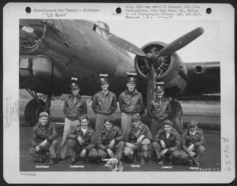 Lost crew from 407th Bomb Squadron, 92nd bomb group - INDIVIDUAL & UNIT ...