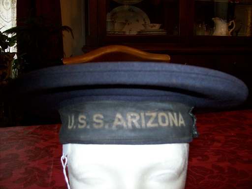 USS ARIZONA DRESS CAP - NAVAL & SEA SERVICE UNIFORMS - U.S. Militaria Forum