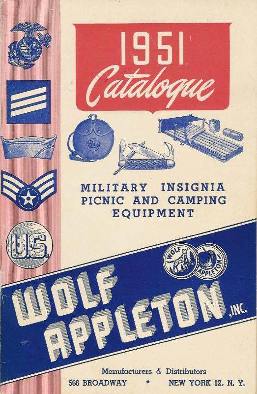 1951 Wolf-Appleton Co. insignia & equipment catalogue - EPHEMERA, PHOTOGRAPHS & MILITARY ARTWORK ...