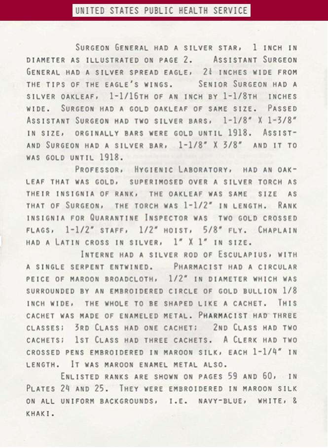 1914 United States Public Health Service - RANKS AND RATES - U.S ...