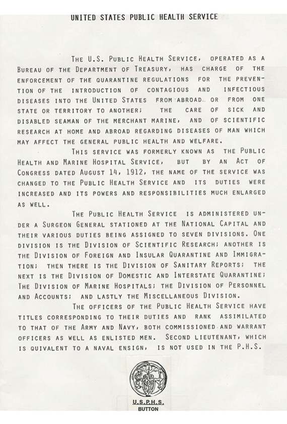 1914 United States Public Health Service - RANKS AND RATES - U.S ...