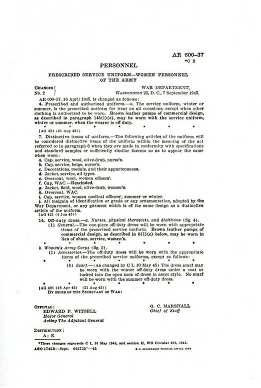 16 April 1945 - Army Regulations (AR 600-37) - Page 2 - WOMEN'S ...