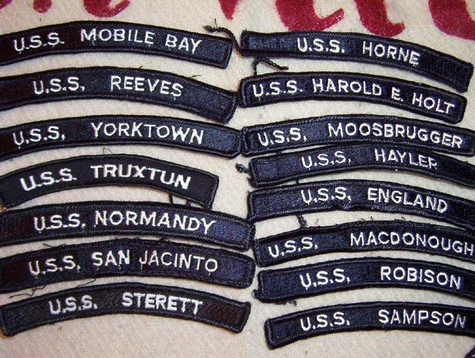 Navy ships UIMs (rockers/tabs) - NAVY, COAST GUARD AND OTHER SEA ...