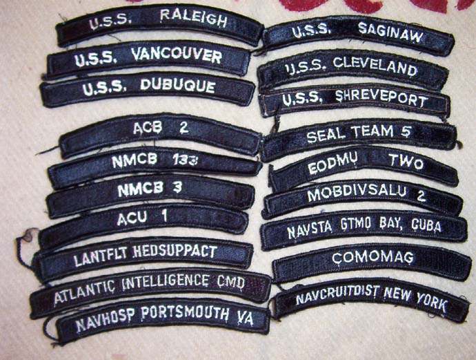 Navy ships UIMs (rockers/tabs) - NAVY, COAST GUARD AND OTHER SEA ...