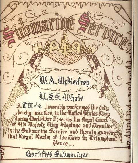 Submarine Certificate - EPHEMERA, PHOTOGRAPHS & MILITARY ARTWORK - U.S ...