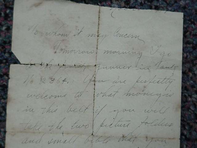 WW1 Tanker's letter and money belt - EPHEMERA, PHOTOGRAPHS & MILITARY ...