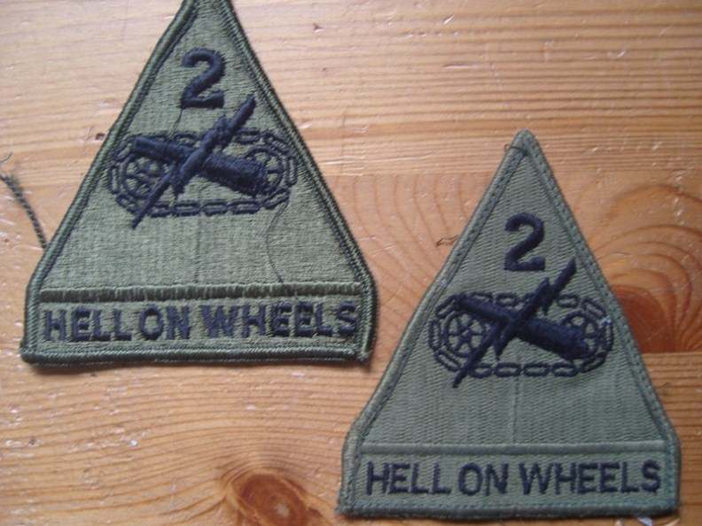 2nd Armored Division Patches and BOS - ARMY AND USAAF - U.S. Militaria ...
