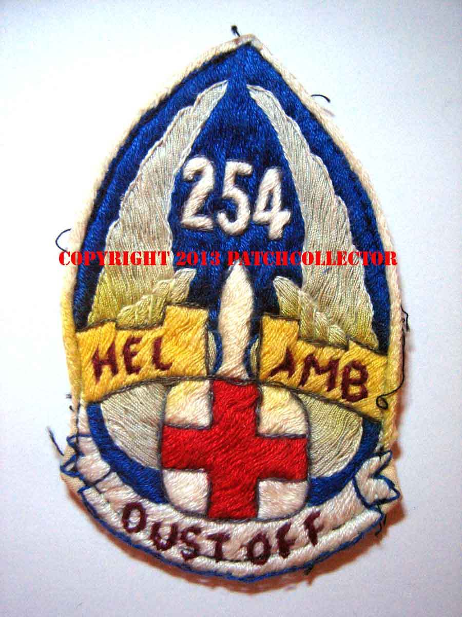 Incountry made Vietnam war era 254th Helicopter Ambulance patch - ARMY ...