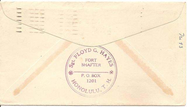 Postal cover Honolulu T.H. Army censor stamp - EPHEMERA, PHOTOGRAPHS ...