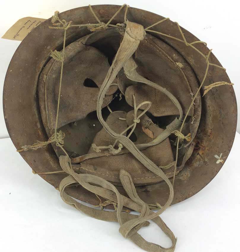Japanese helmet of Okinawa POW, from Marine MP officer - SPOILS OF WAR ...