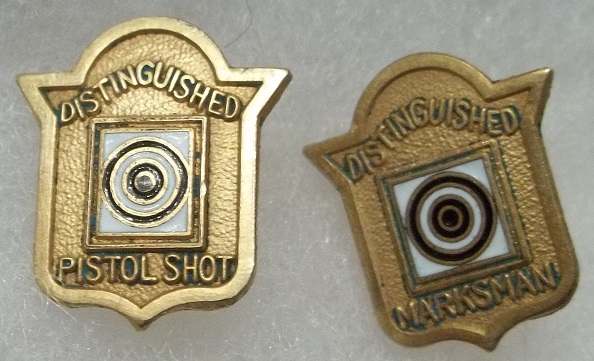 Distinguished Marksman & Pistol 10K Lapel Pins - LAPEL BUTTONS ...