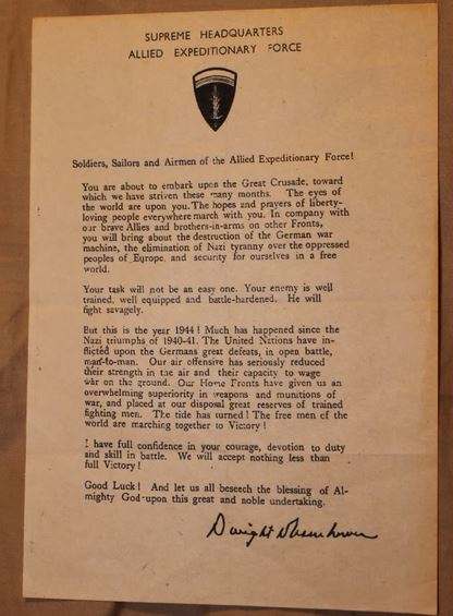 D Day Letter - EPHEMERA, PHOTOGRAPHS & MILITARY ARTWORK - U.S ...