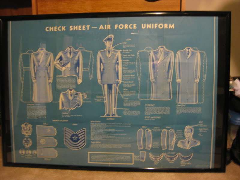 USAF Uniform Illustrated "Check Sheet" Poster 1950 - EPHEMERA ...