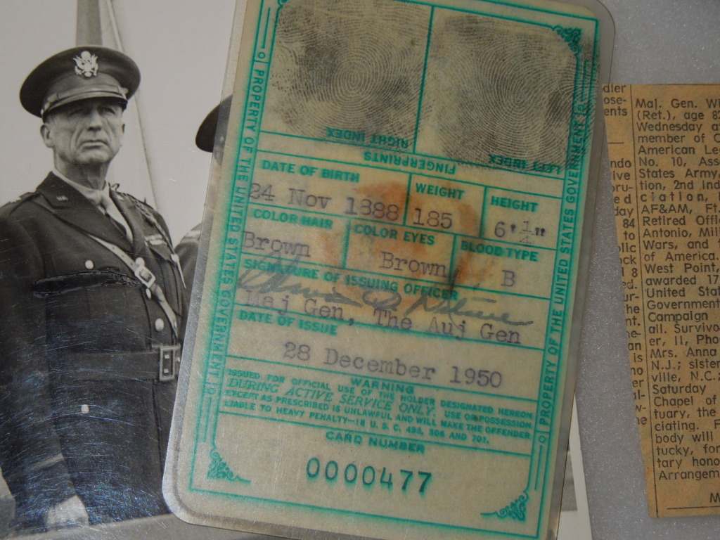 ID Card and Photos from Maj. Gen. Weaver, Commanding General of 9th ID ...