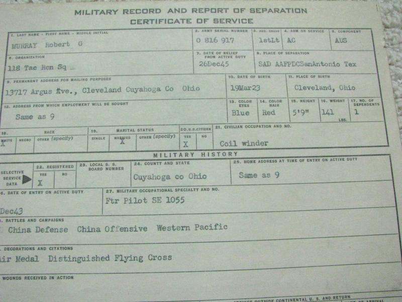WW2 P-51 Pilot 23rd FG 118th TRS Grouping "Flying Tiger" - GROUPINGS ...